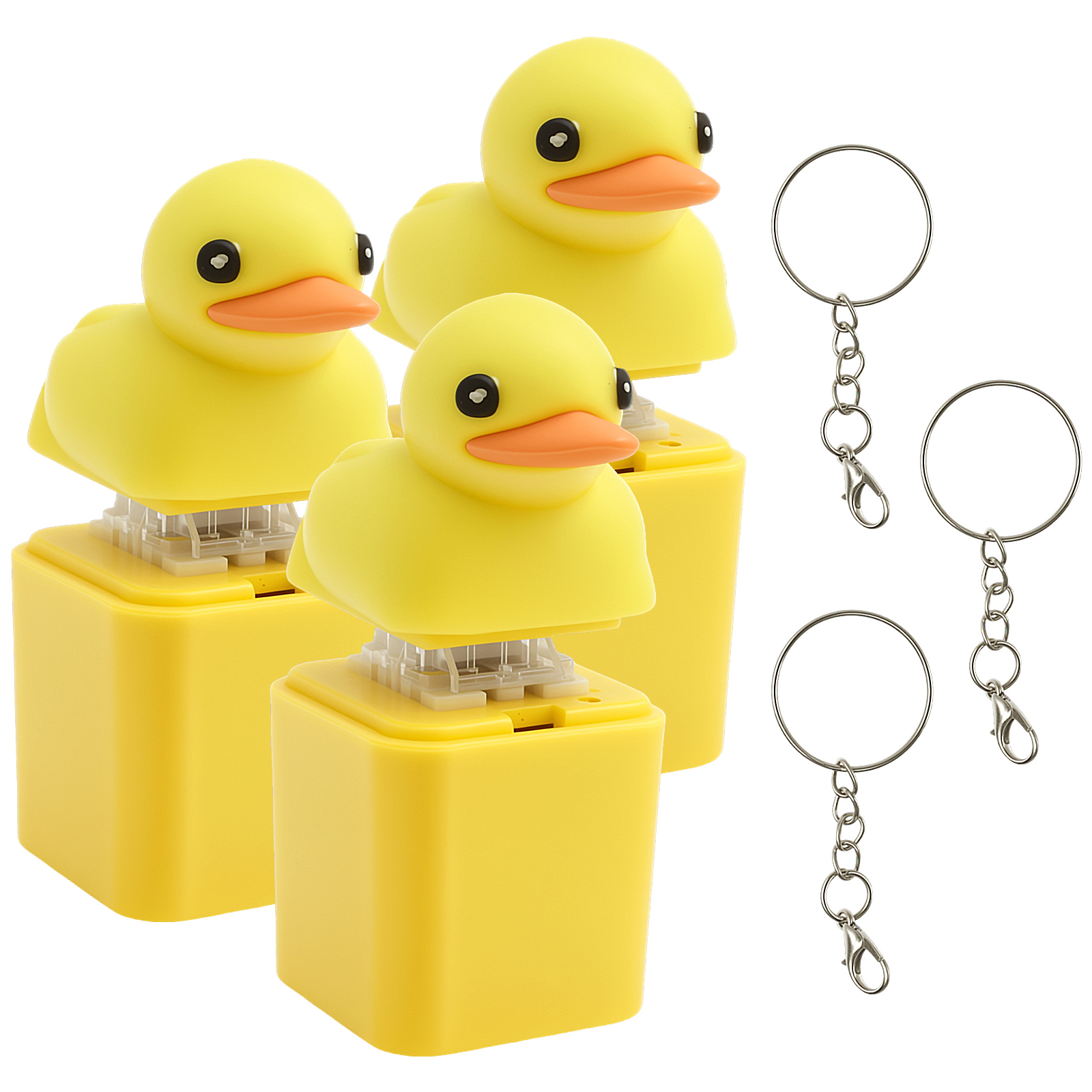 3Pcs Portable Quacking Duck Keychain Decorative Duck Quacking Toy with ...