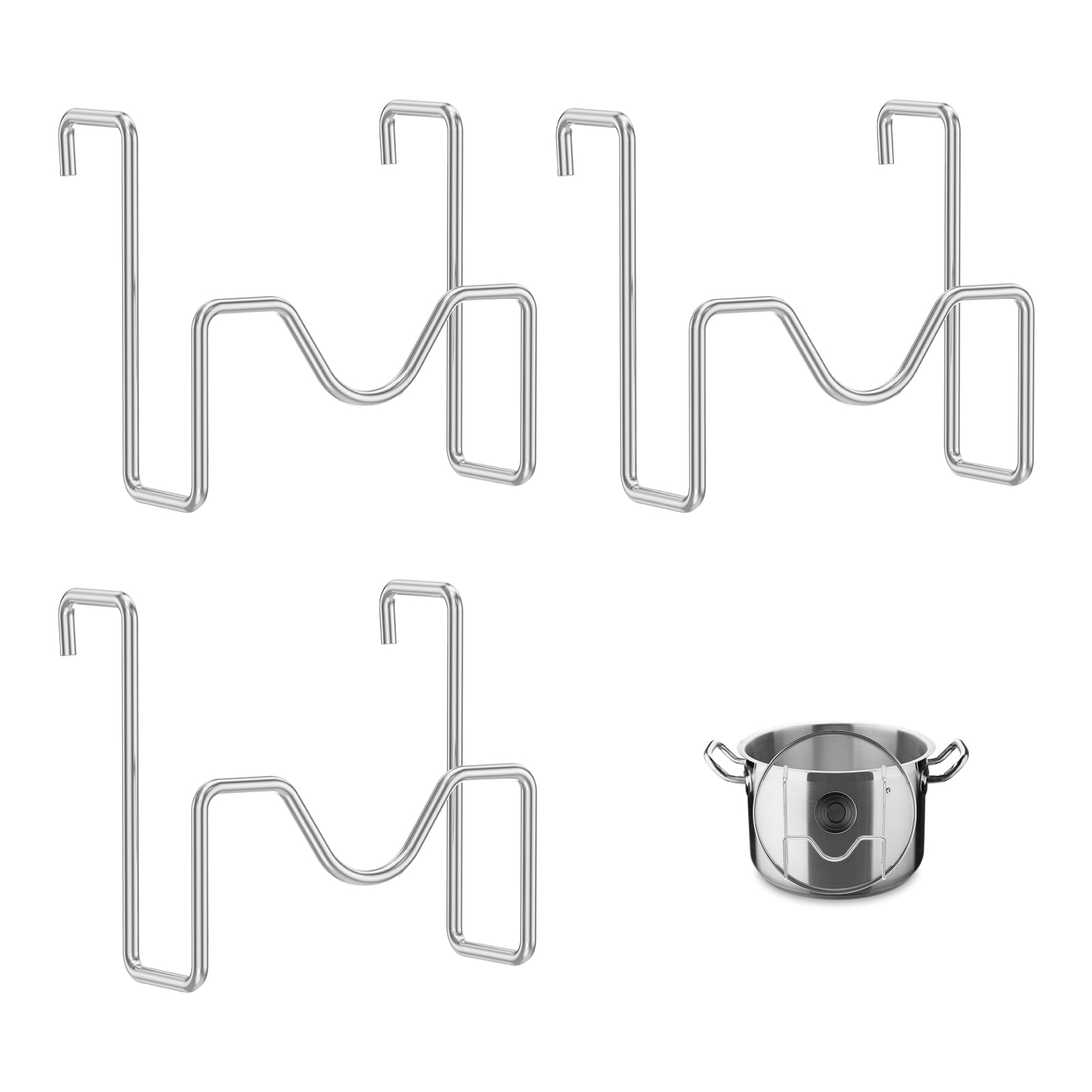 3Pcs Pot Lid Holder Stainless Steel Slow Cooker Lid Holder Snap Fit ...