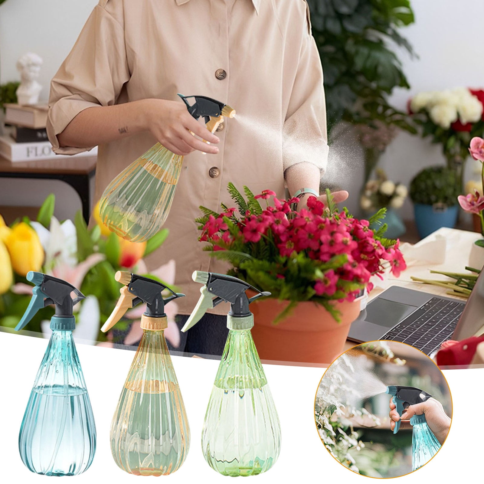 3Pcs Pressure Watering Can Under $5! Yannianjz Large Spray Bottle for ...