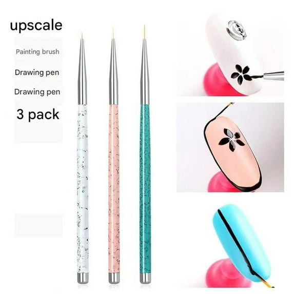 3Pcs Professional Ultra Fine Nail Art Line Drawing Pen Salon Home Use ...