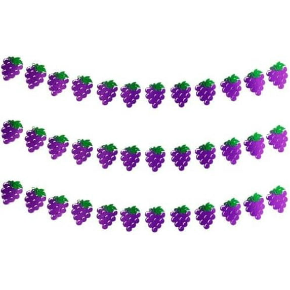 3Pcs Purple Grape Banner Fruit Grape Themed Party Garland Summer Purple ...