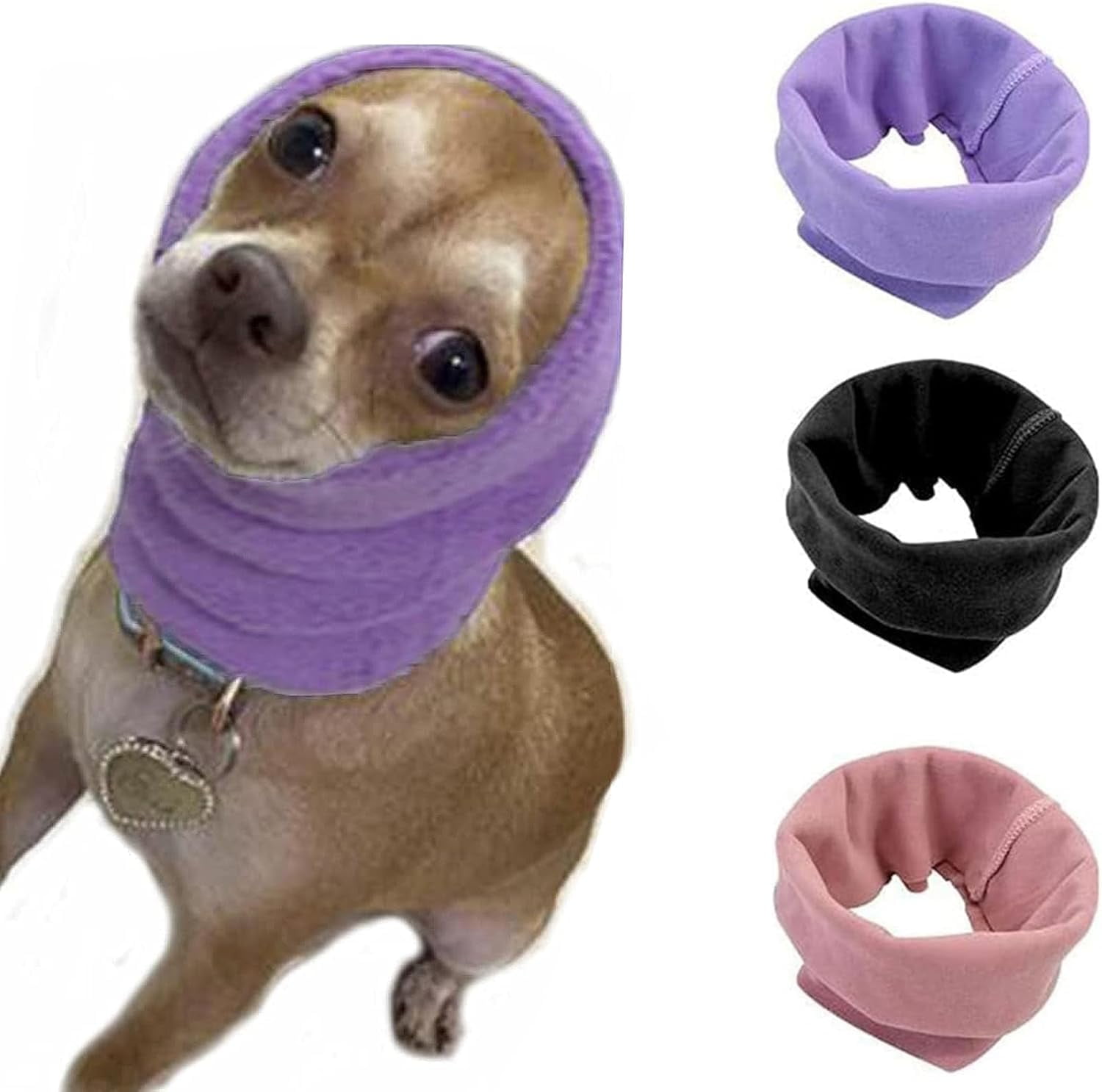 3Pcs Quiet Ears for Dogs, Dog Snoods Ear Covers for Noise (Black+Pink ...