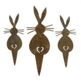 3Pcs Rabbit Decors Metal Yard Art Animals Garden Stakes Rabbit Yard ...