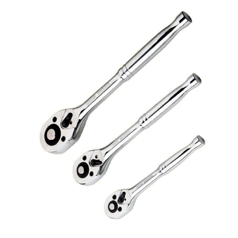 3Pcs Ratchet Wrench 3/8inch 1/2inch 1/4inch Socket Wrench Quick Releases Ratchet Wrench ...