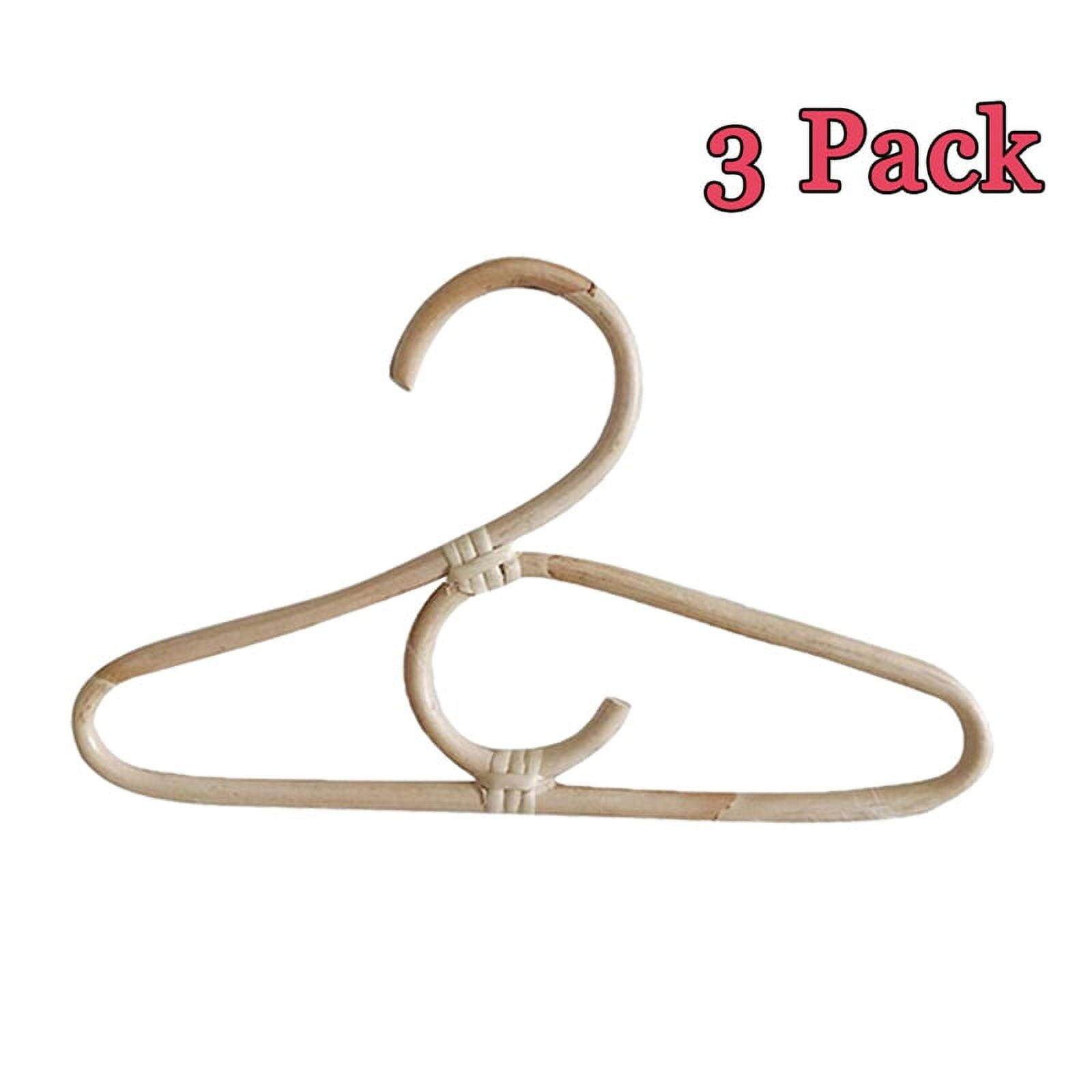 3Pcs Rattan Clothes Hanger Style Kids Garments Organizer Rack Children ...