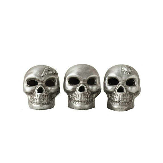 3Pcs Realistic Skull Decorations - Halloween Skull Ornaments, Resin ...