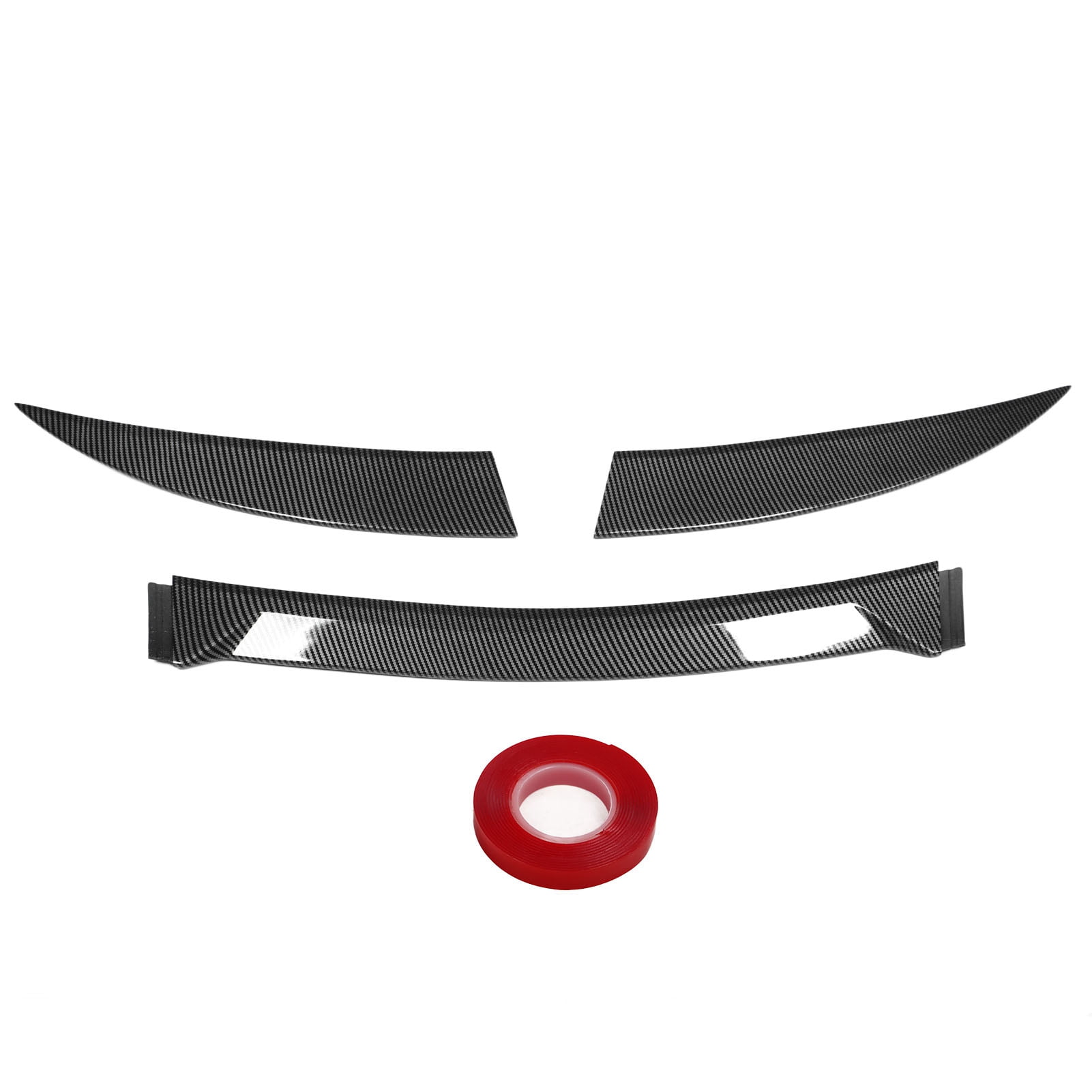 3Pcs Rear Trunk Spoiler Kit Carbon Fiber Style Cool Sporty Replacement ...