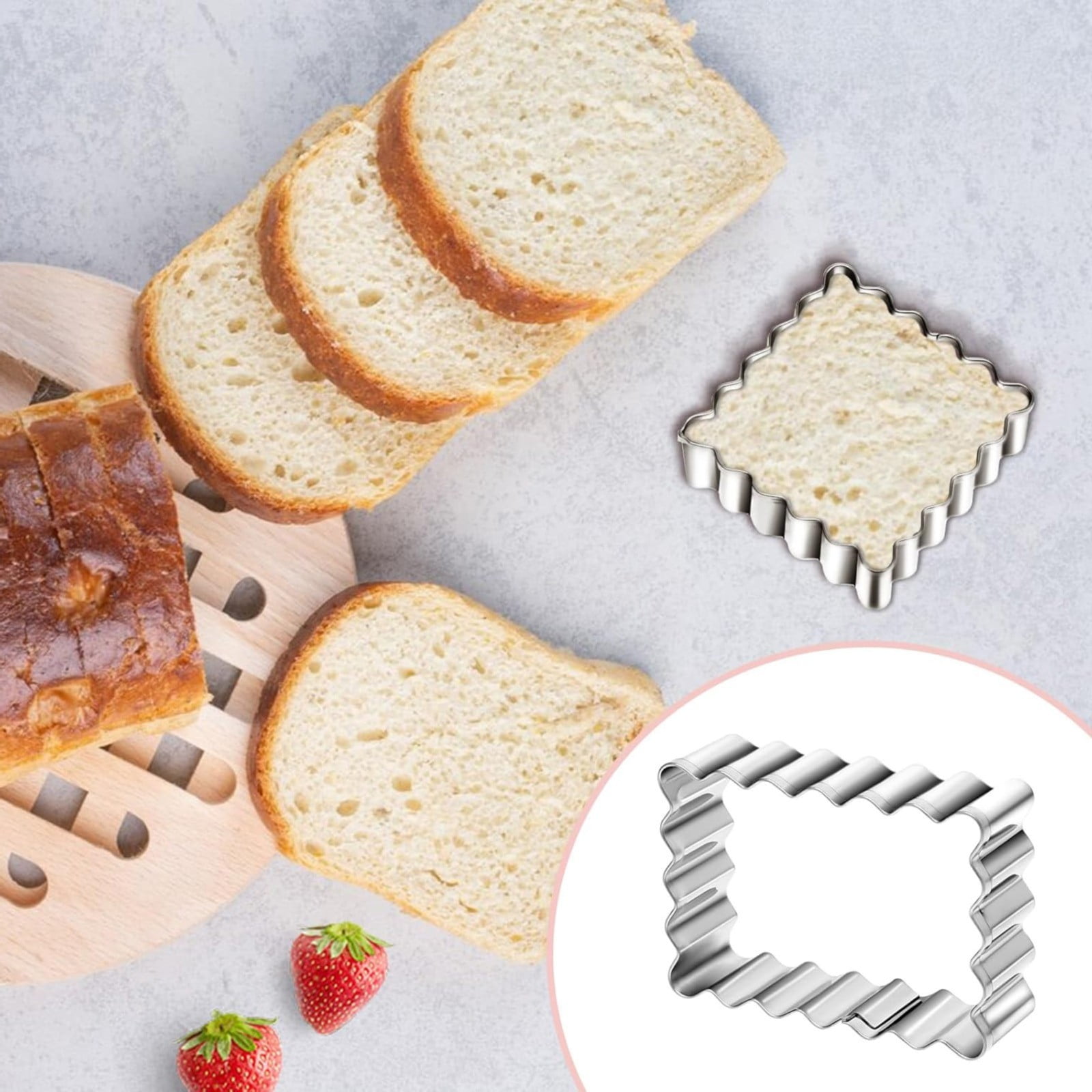 3Pcs Rectangle Scalloped Edge Cookie Cutter Set Rectangle Cookie Cutter ...