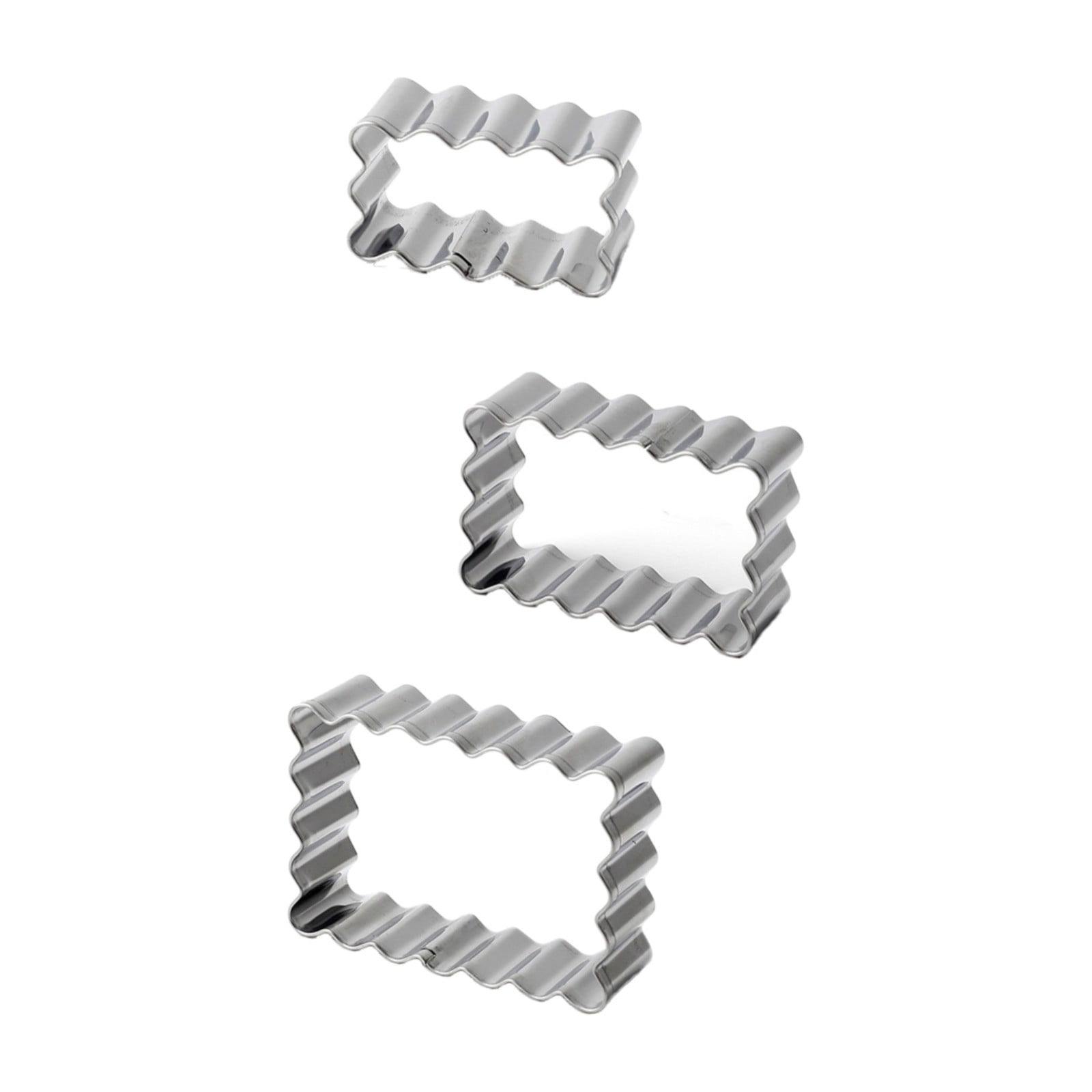 3Pcs Rectangle Scalloped Edge Cookie Cutter Set Rectangle Cookie Cutter ...