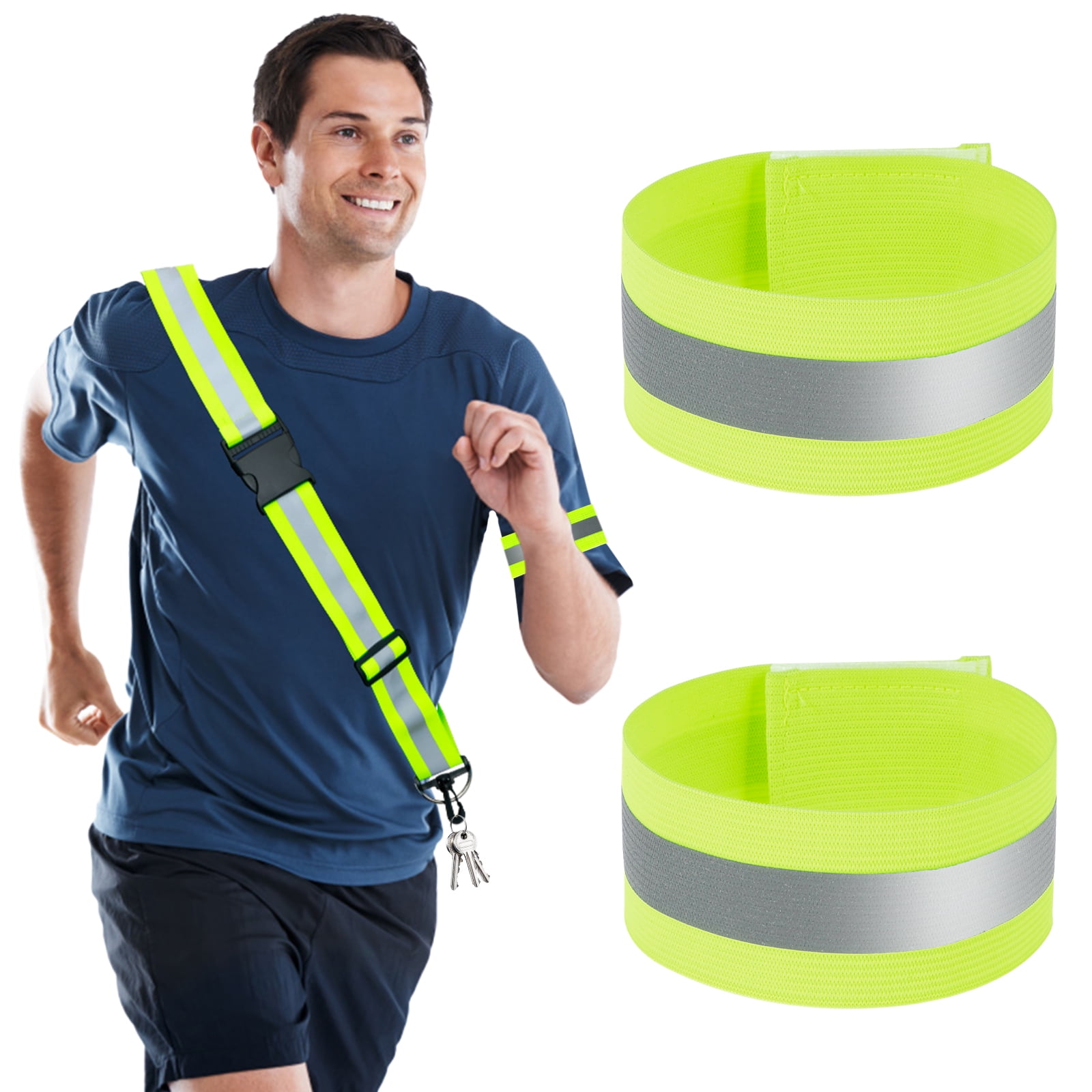 3Pcs Reflective Sash for Walking at Night Adjustable Reflective Running ...