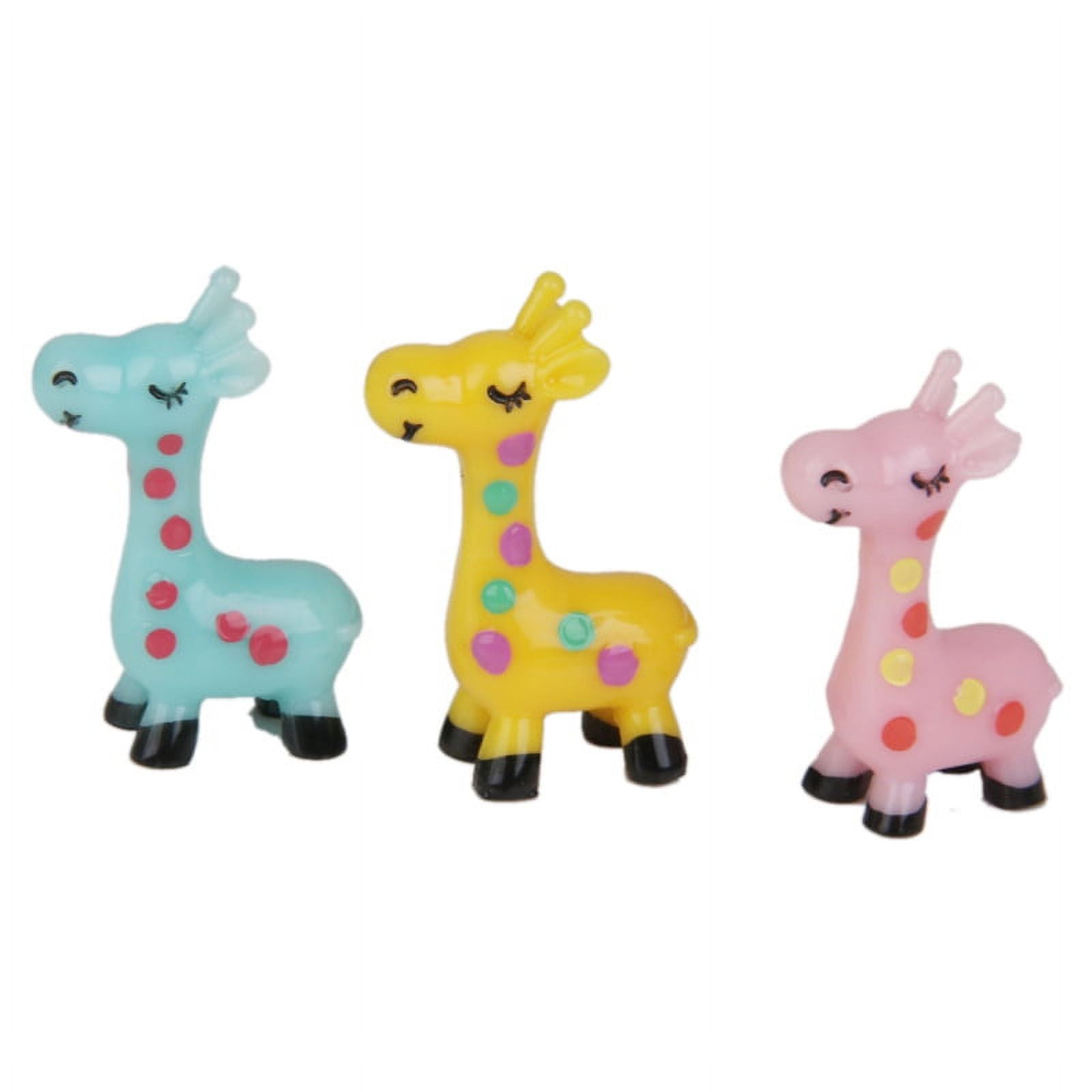 3Pcs Resin Miniature Giraffe Figurines For Terrariums Dollhouse Bonsai ...