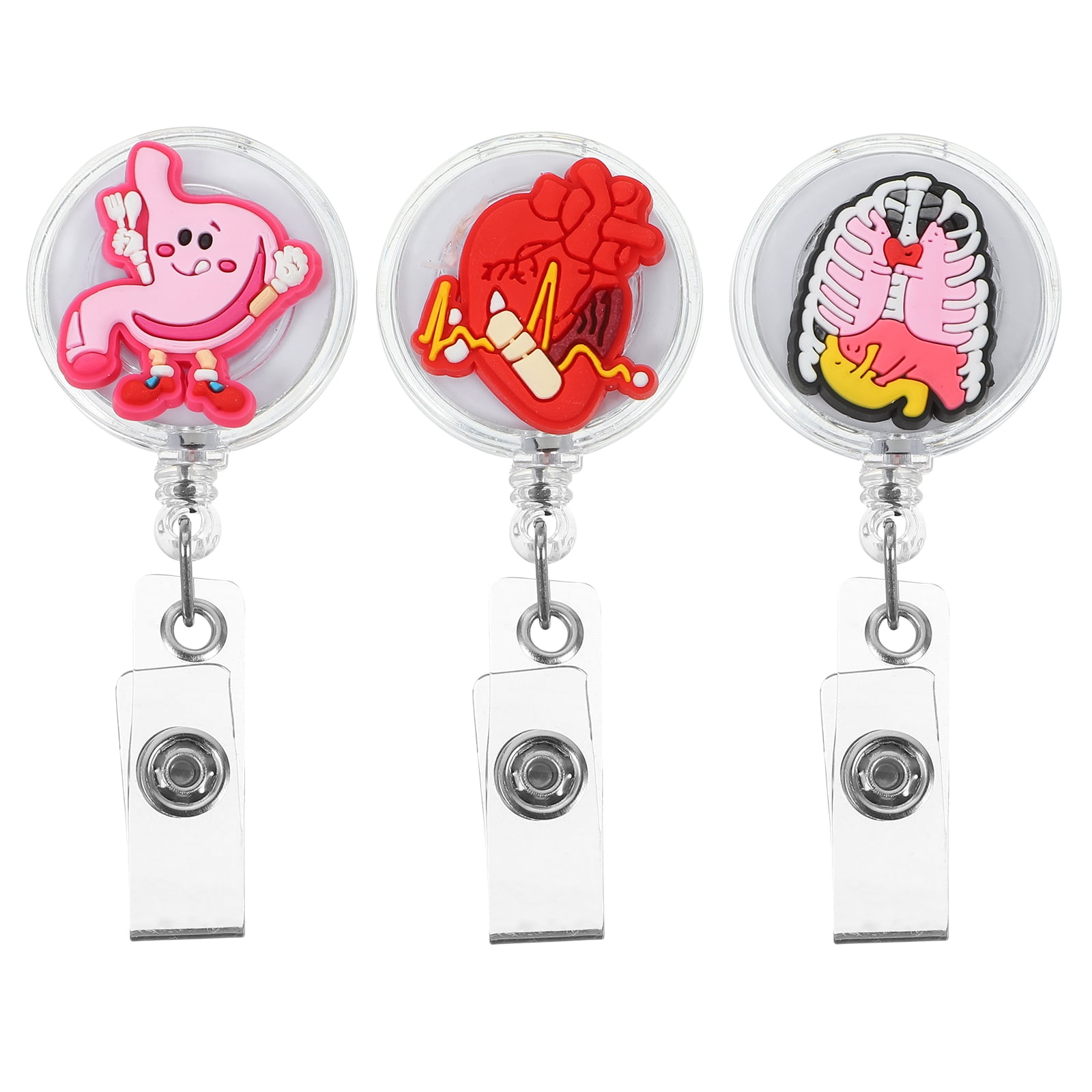 3Pcs Retractable Badge Holder Nurse Badge Holder Worker ID Card Holder ...