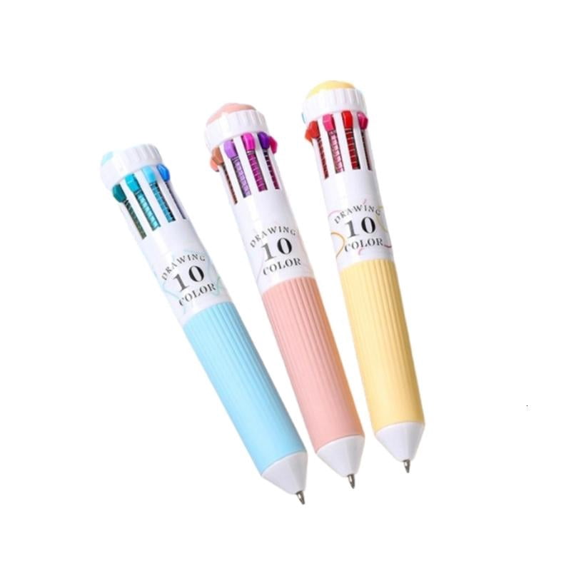3Pcs Retractable Multicolored Pen 10-Color-in-1 Ballpoint Pens for ...