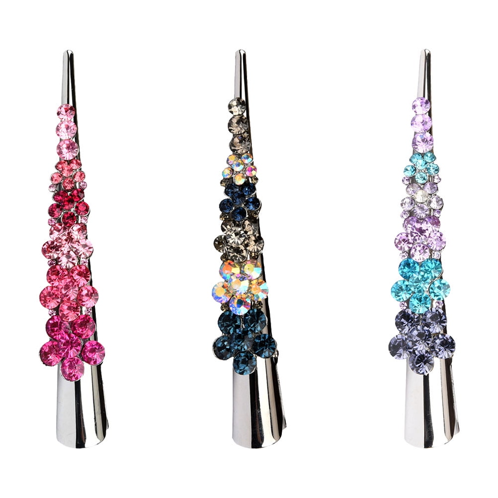 3Pcs Retro Rhinestone Hair Clips Girl Hair Tying Hair Clips ...