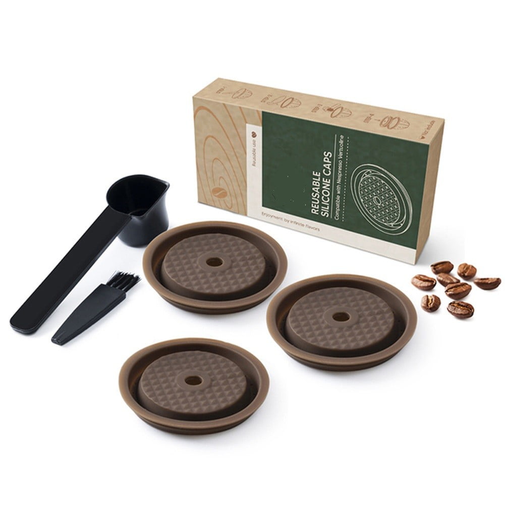 3Pcs Reusable Silicone Cap Lids To Refilled Capsules For Vertuoline ...