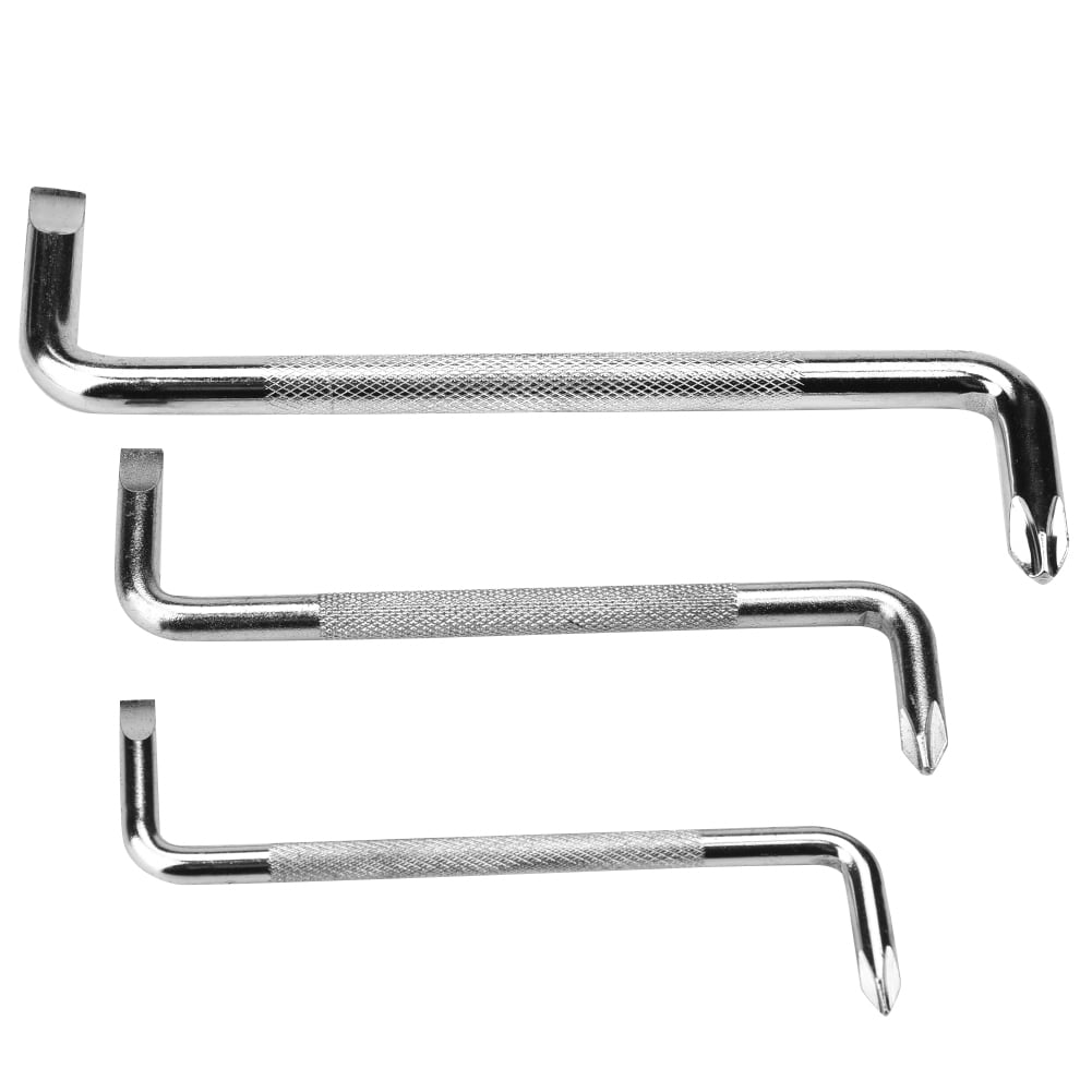 3Pcs Right Angle Double Head Z-Shaped Offset Screwdriver Set - Chrome ...