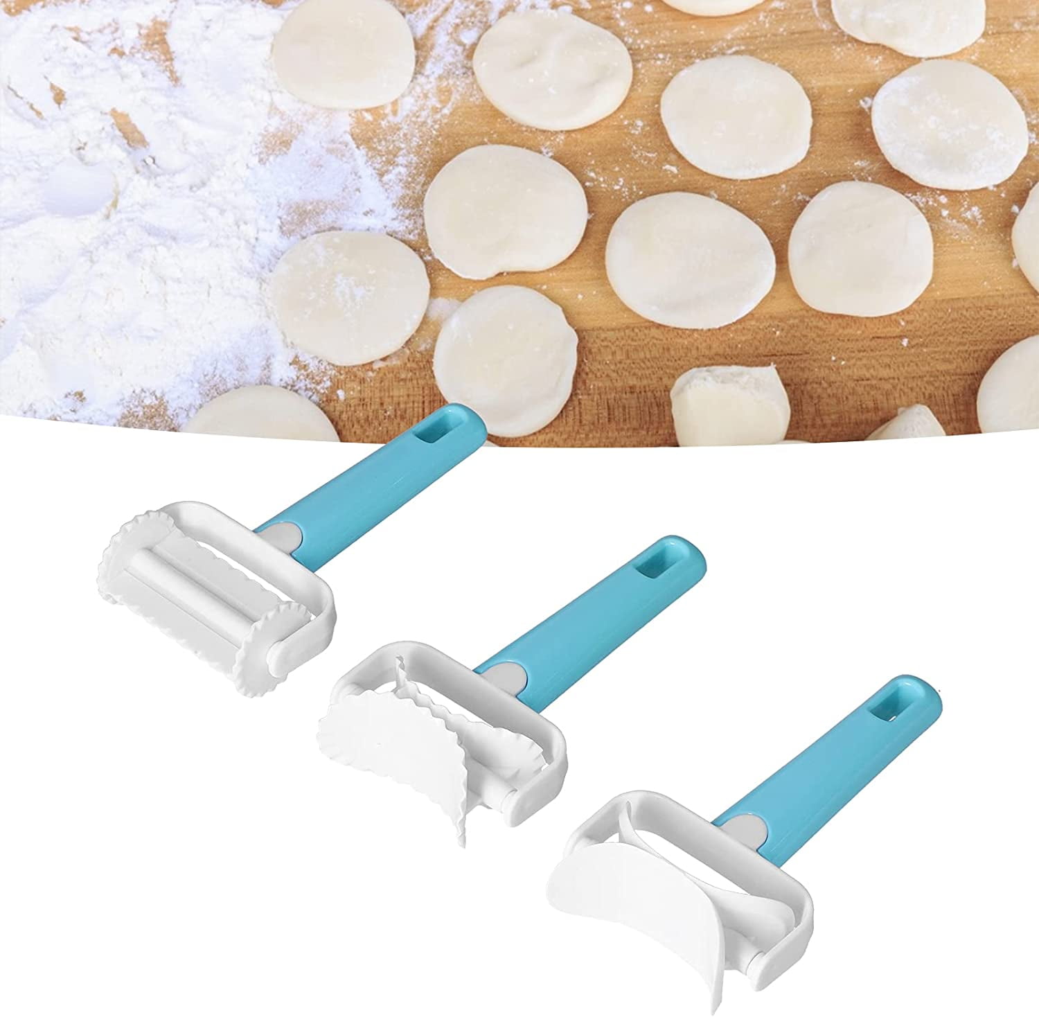 3Pcs Rolling Pastry Cutter set|Round Roller Fondant Slicer|DIY Dough ...
