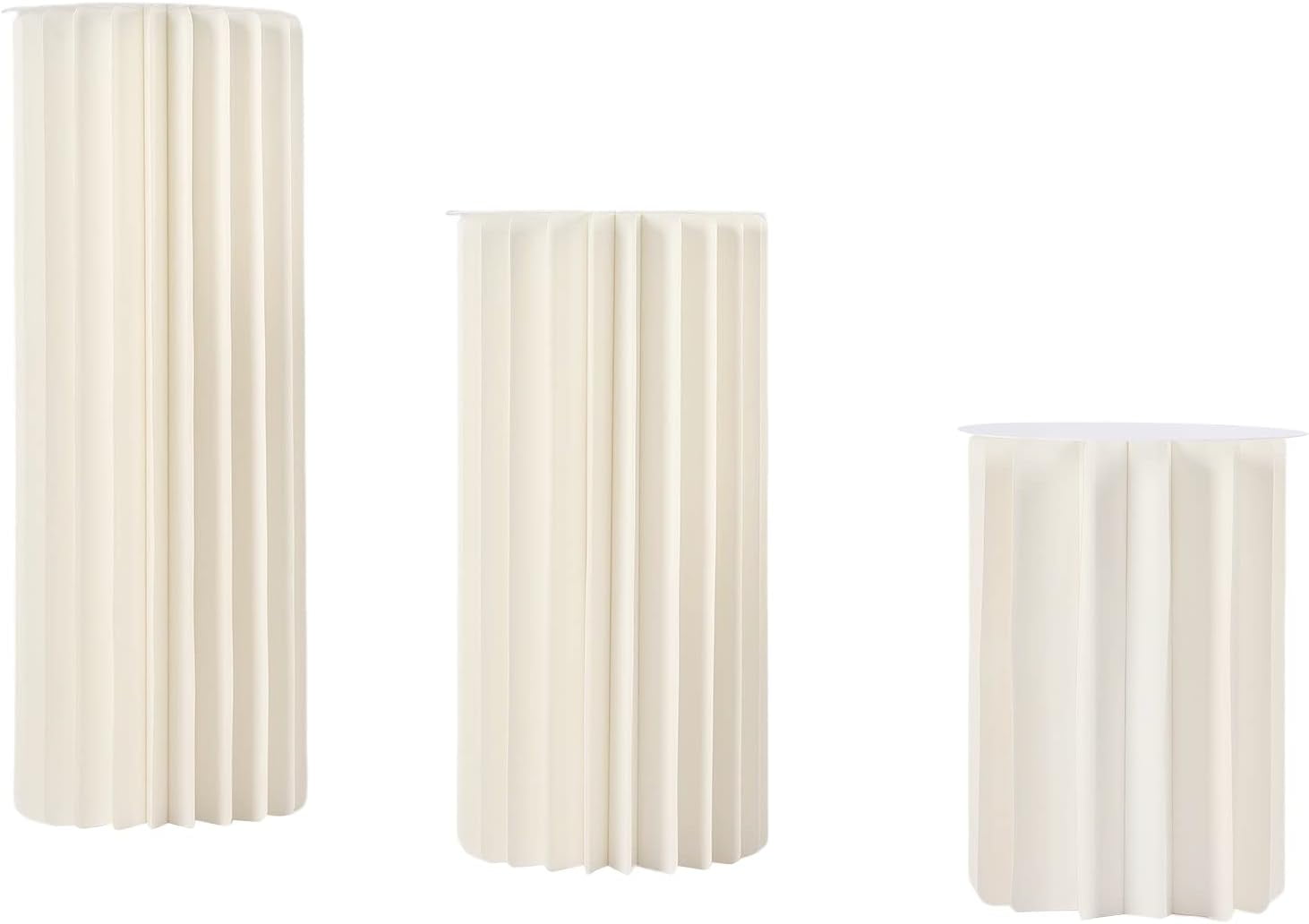3Pcs Round Cylinder Pedestal Stands Wedding Centerpieces Cardboard ...