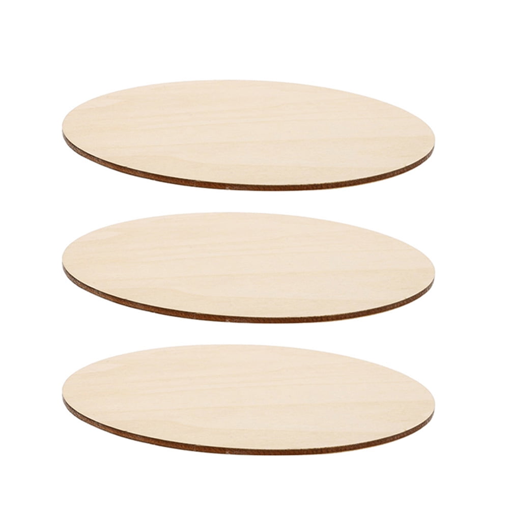 3Pcs Round Wooden Circles Unpainted Wood Discs Round Wood Boards DIY ...