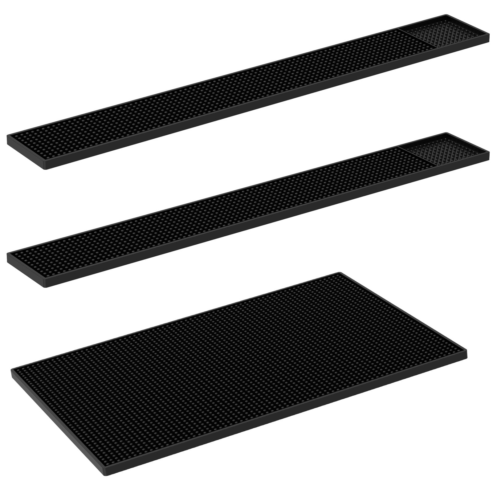 3Pcs Rubber Bar Mats Nonslip Black Bar Counter Service Spill Mat ...