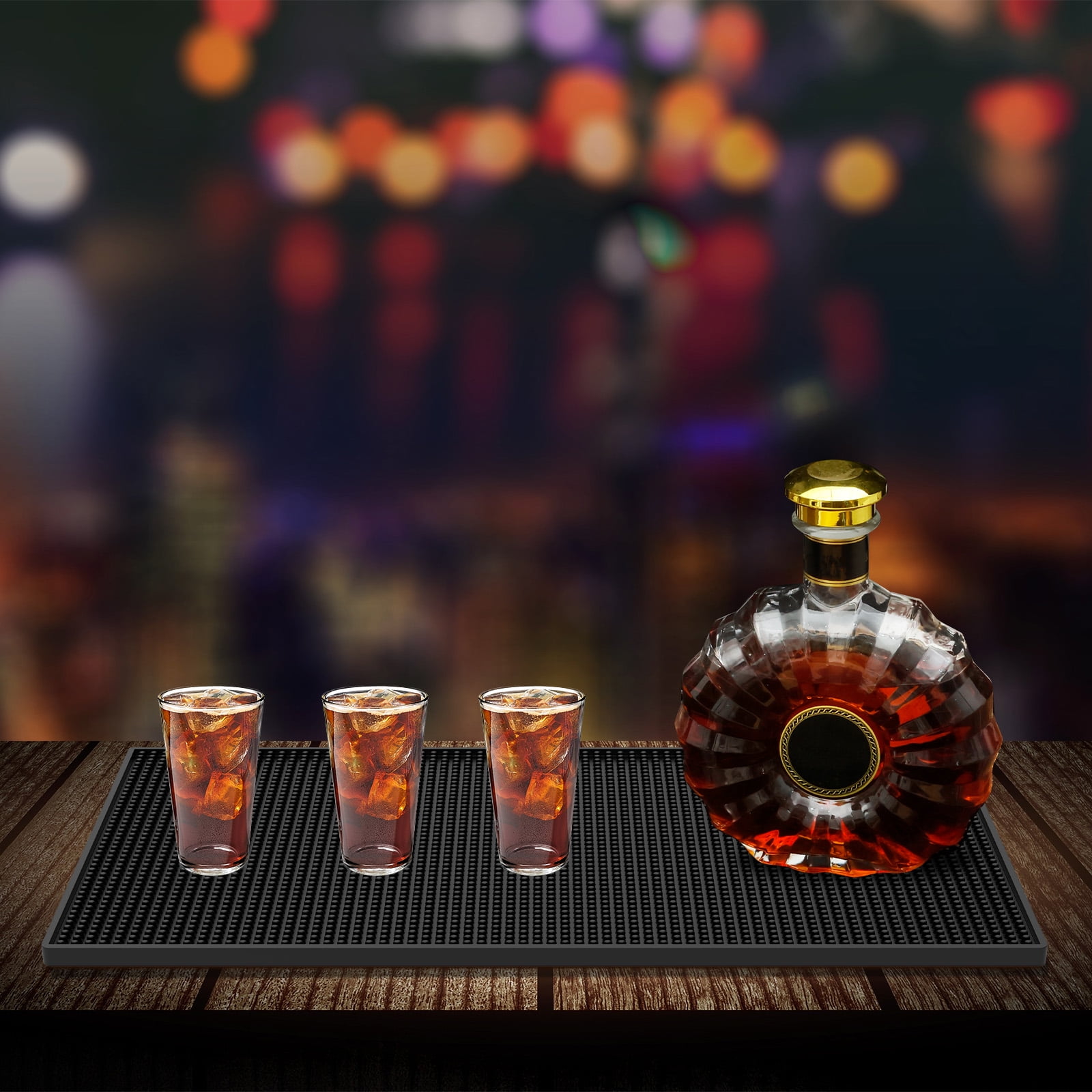 3Pcs Rubber Bar Mats Nonslip Black Bar Counter Service Spill Mat ...