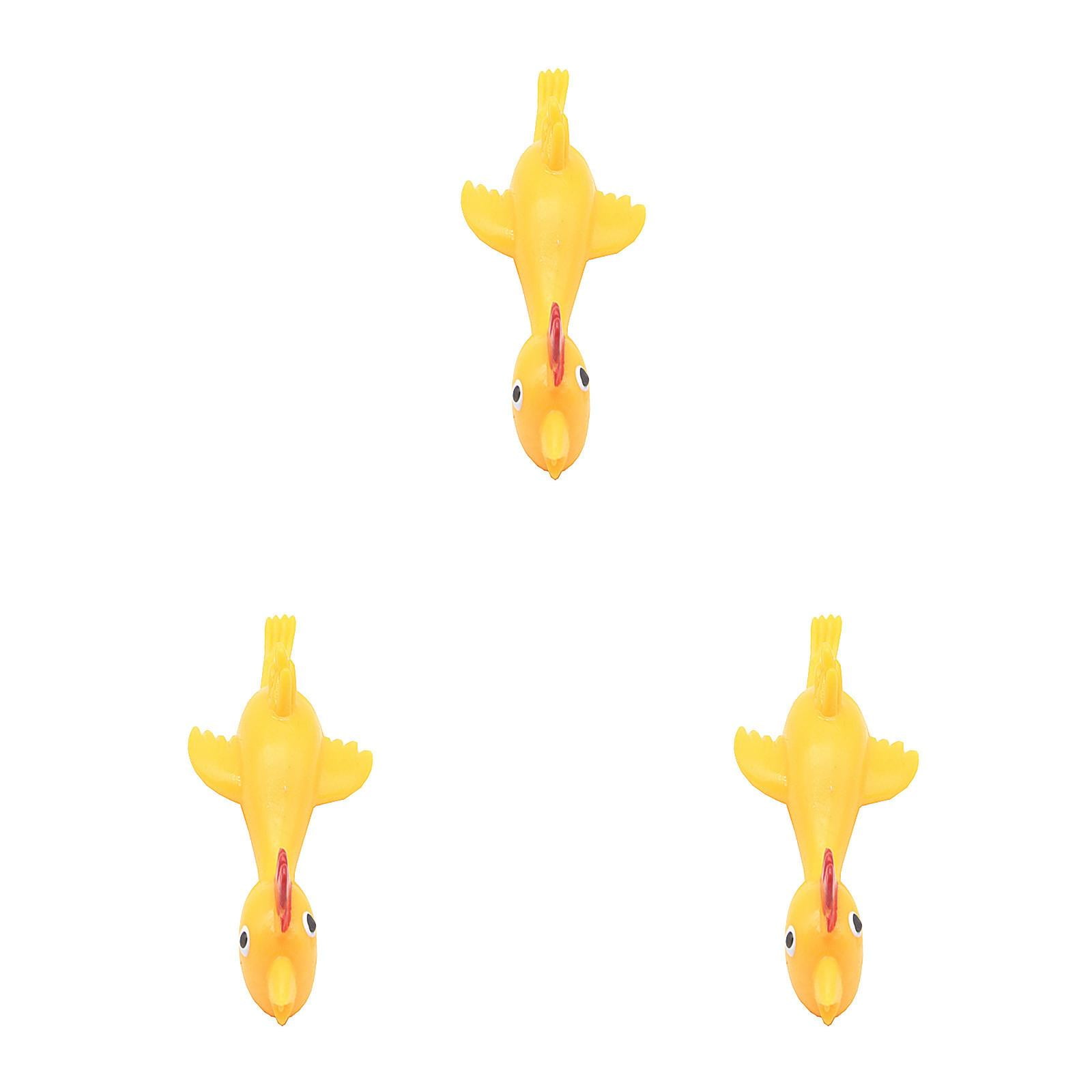 3Pcs Rubber Chicken Flick Chicken Flying Chicken Flingers Stretchy Toy ...