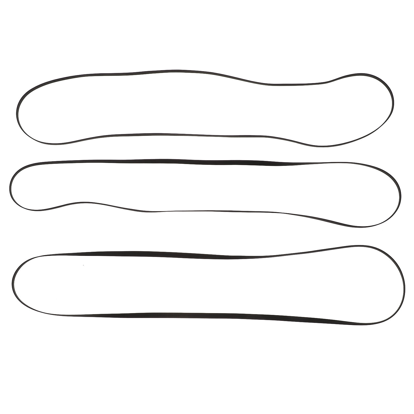 Set of 3 Black Rubber Replacement Belts for Phonograph Record Players ...