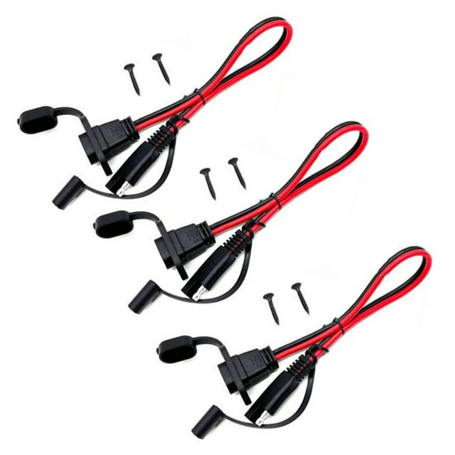 3Pcs SAE Quick Connector Harness 30cm 12AWG SAE Adapter Cable for Solar ...