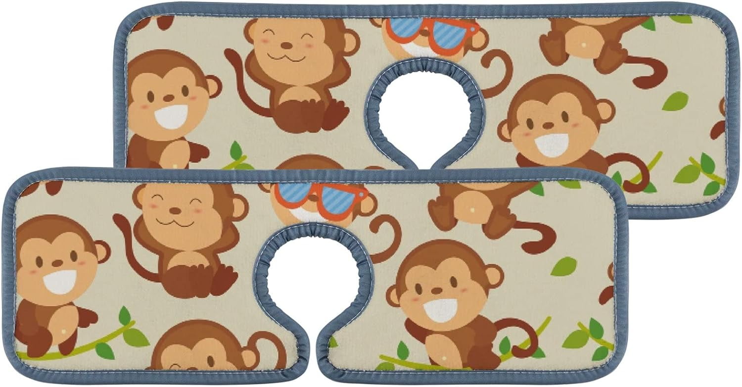 3Pcs SKYSONIC Faucet Absorbent MatCute and Cool Monkeys Washable ...