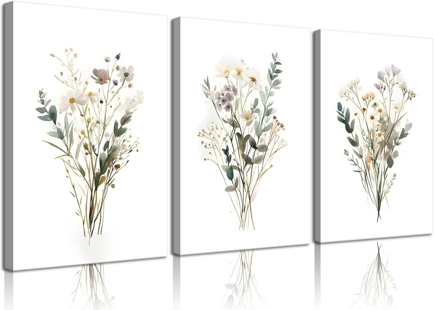3Pcs Sage Green Canvas Wall Art Modern Neutral Abstract Wall Decor ...