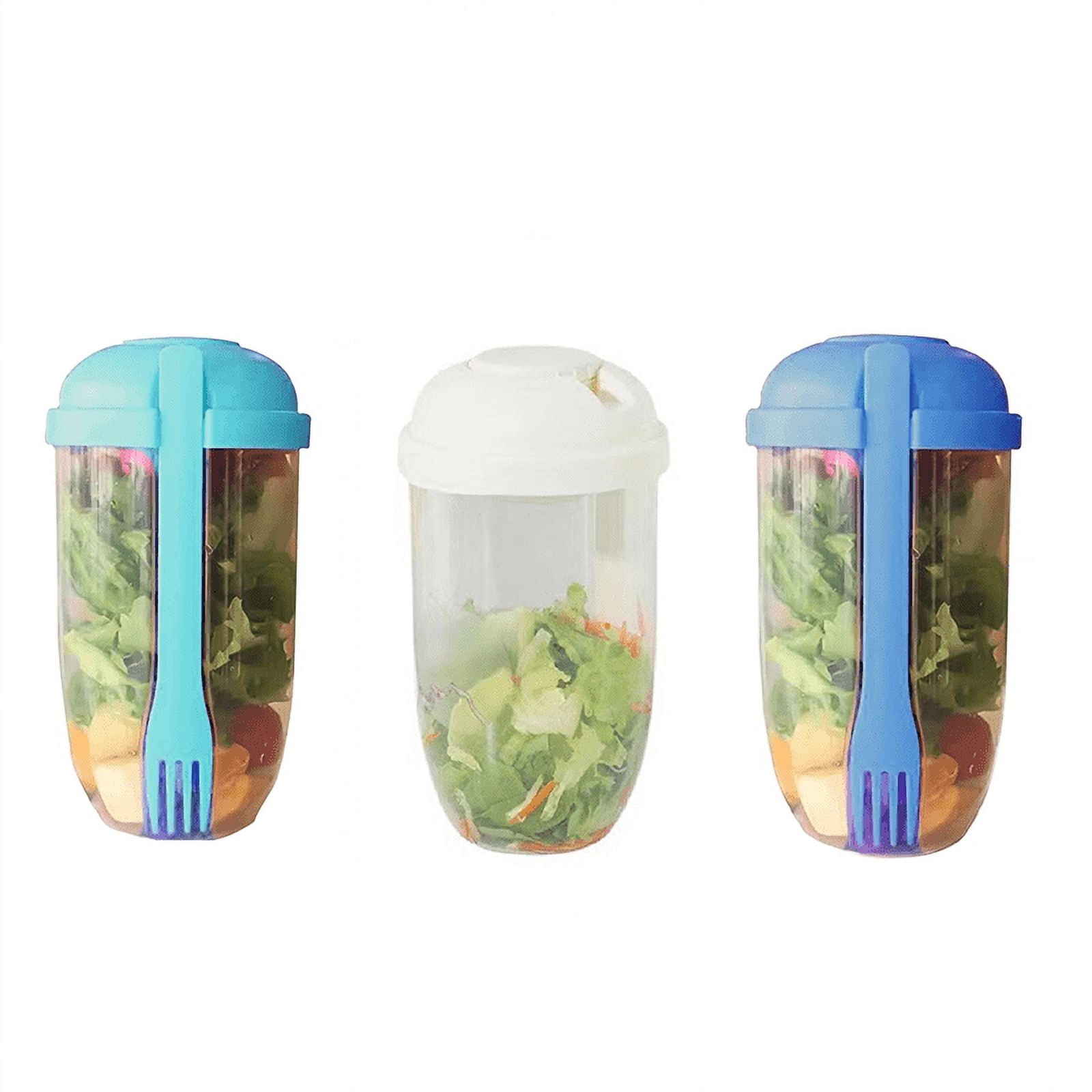 3Pcs Salad Meal Shaker Cup,33.8 Oz Fresh Cup with Fork and Dressing ...