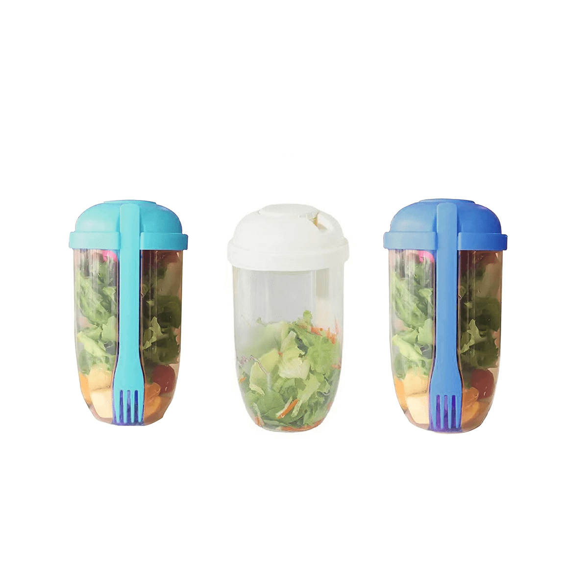 3Pcs Salad Meal Shaker Cup,33.8 Oz Fresh Salad Cup with Fork and Salad ...