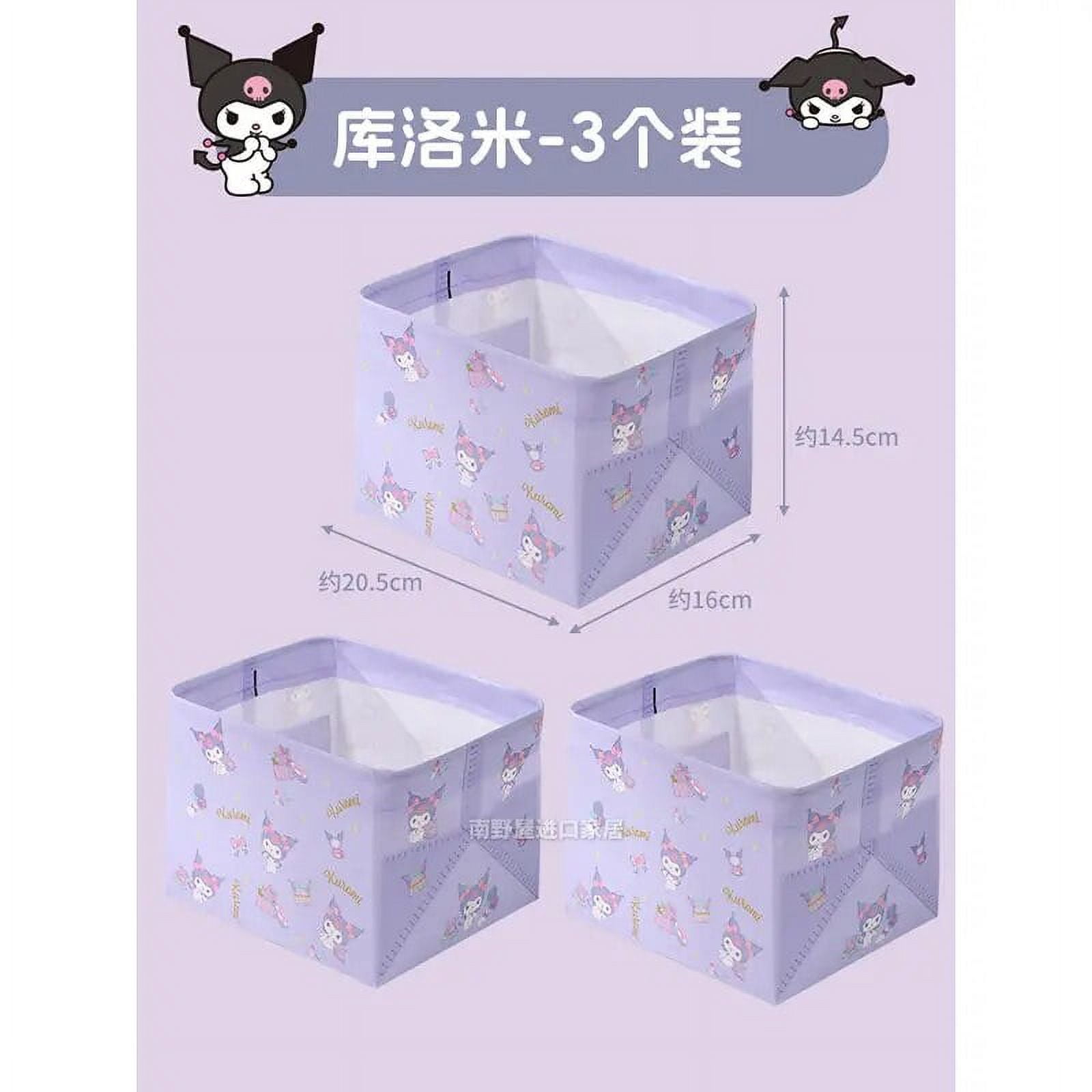 3Pcs Sanrio Kawaii Hello Kitty Anime Storage Box Cinnamoroll My Melody ...