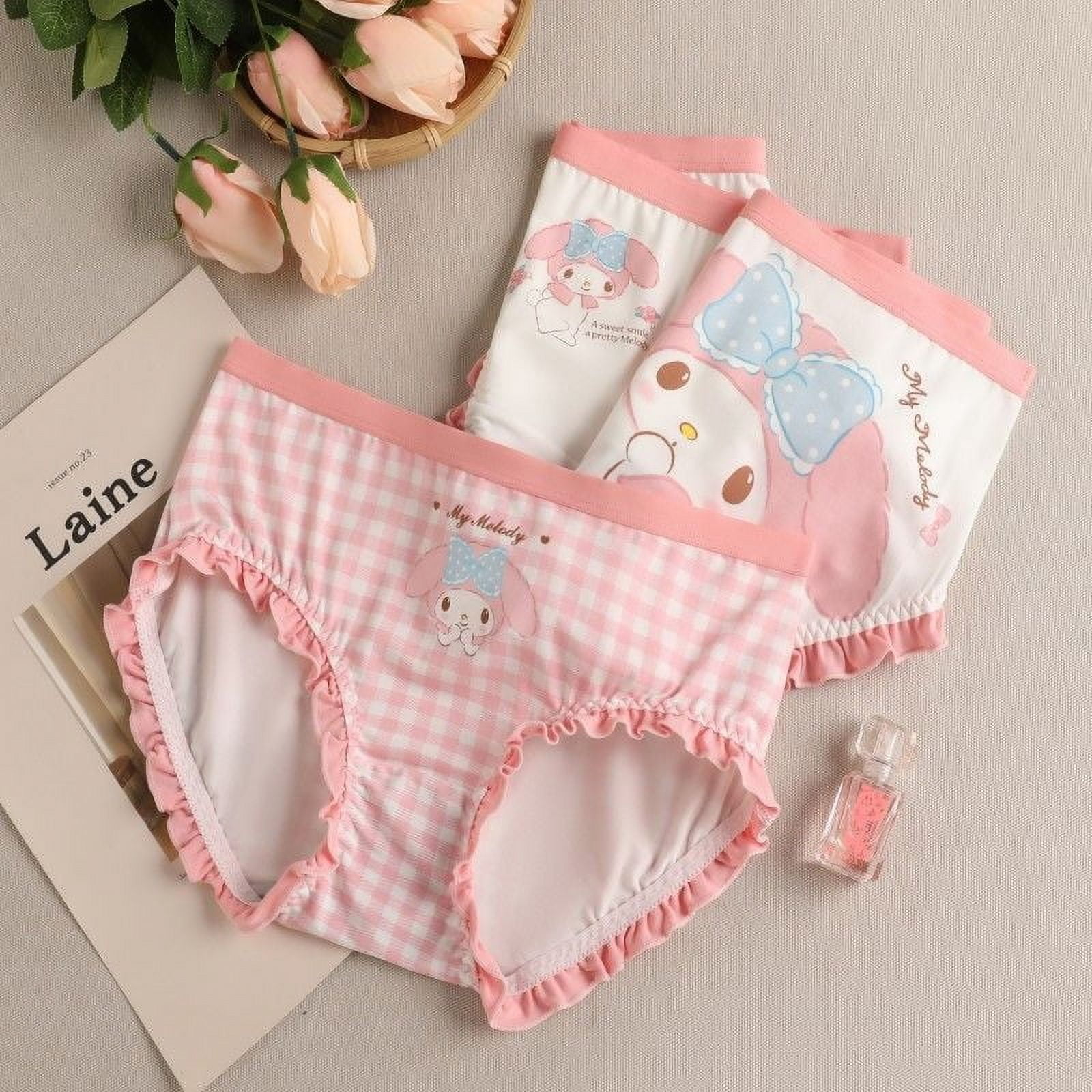 3Pcs Sanrio Kuromi triangle panties Cartoon Kuromi students fresh pink ...