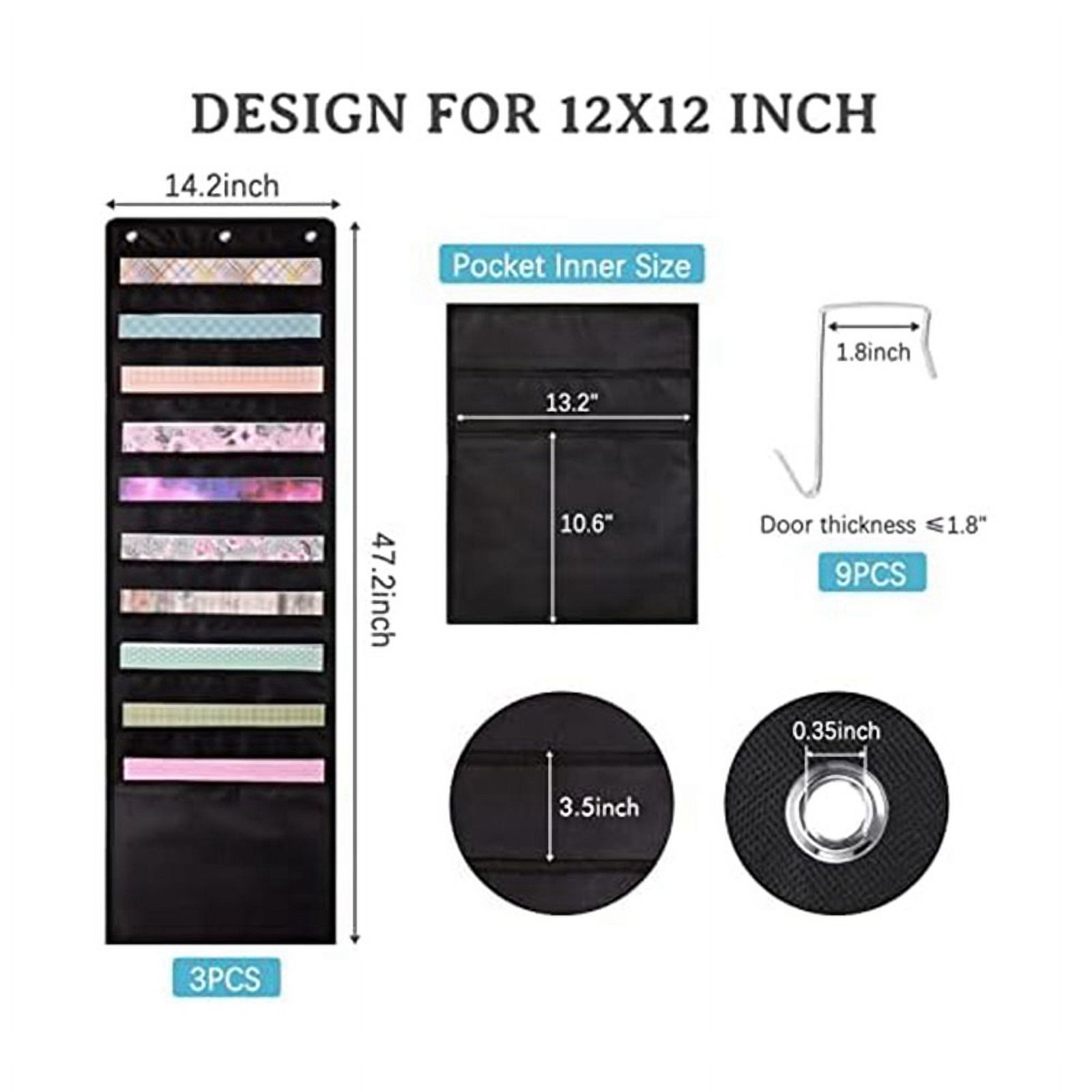 3Pcs Scrapbook Paper Storage, 12 x 12 Inch Hanging Paper Storage Bags ...