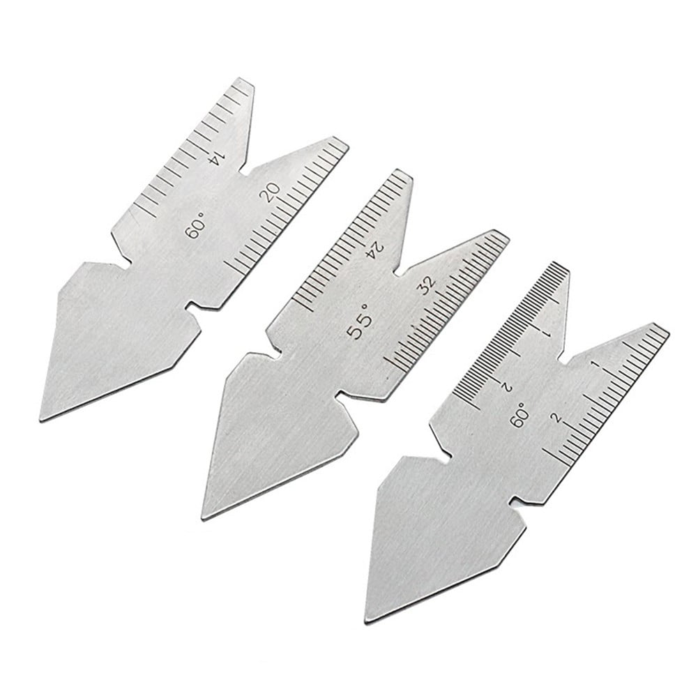 3pcs Screw Thread Center Gauge Angle Template Pitch Gauge Measuring ...