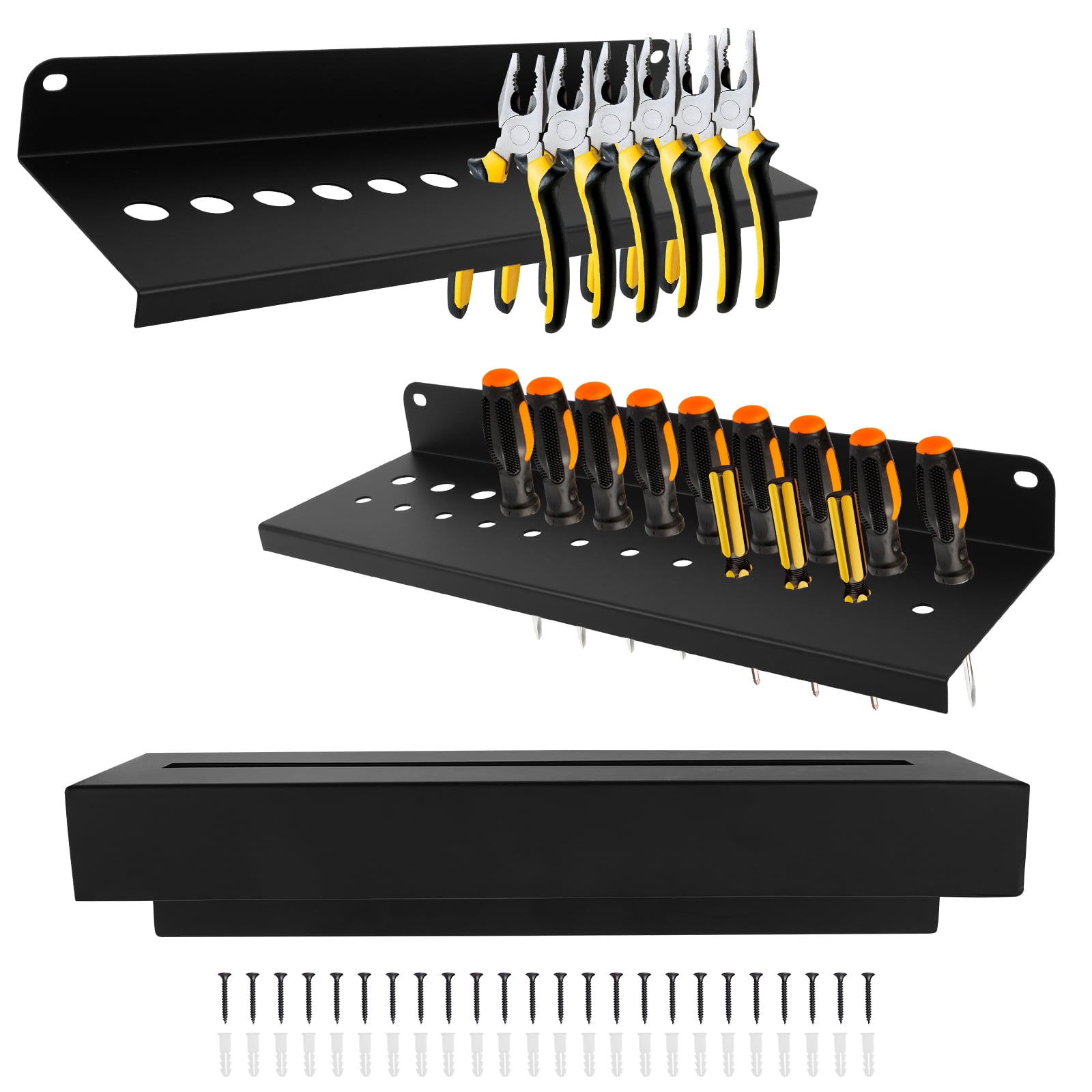 3Pcs Screwdriver Organizer Wall Mount Hand Tool Rack Metal Pliers ...