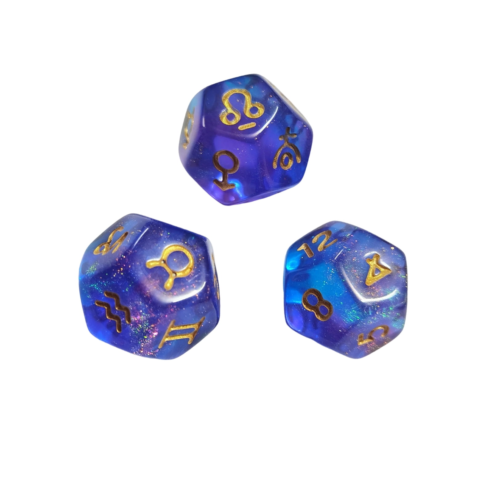 3Pcs/Set Astrology Dice 12-Sided Twelve Constellation Sign Zodiac Dice ...