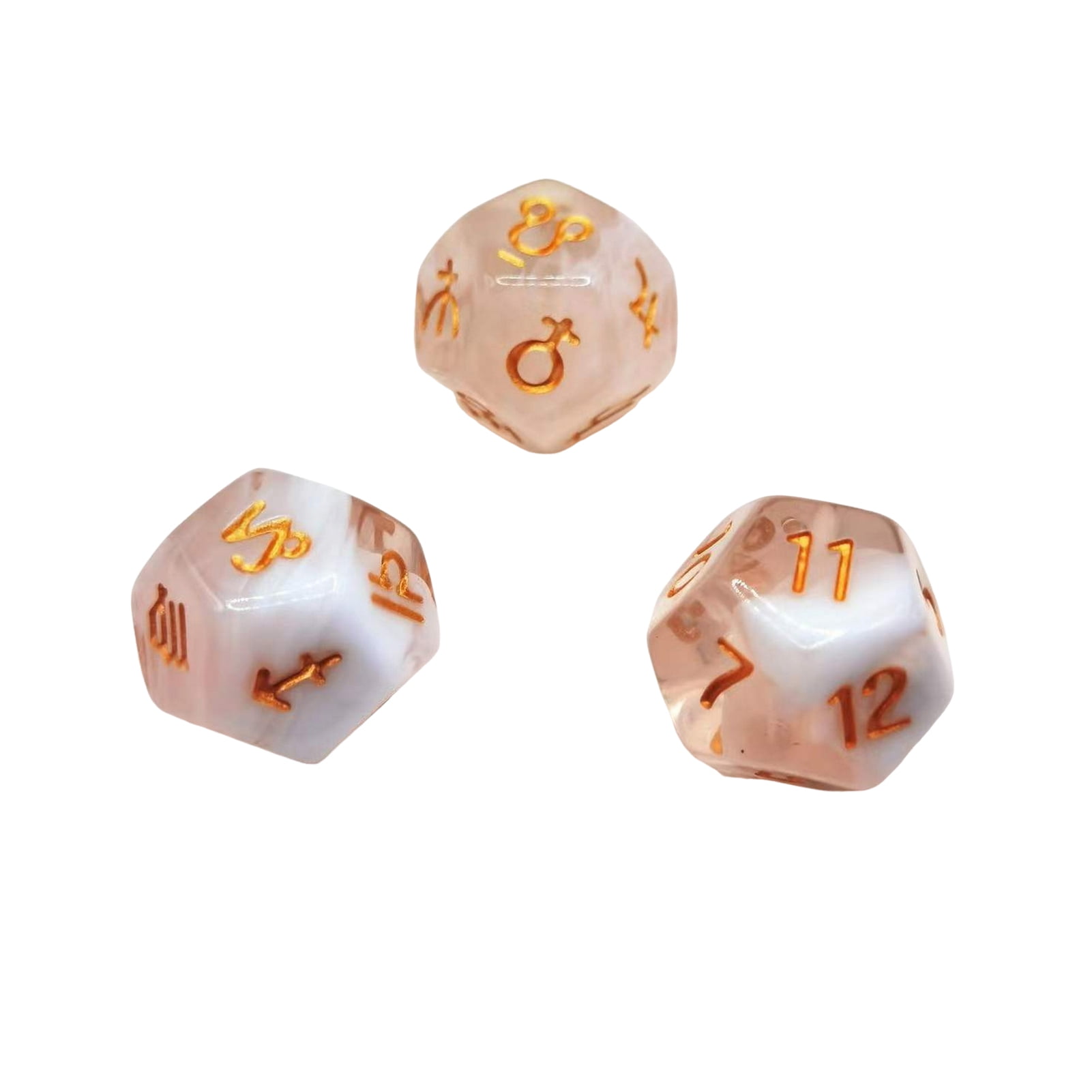3Pcs/Set Astrology Dice 12-Sided Twelve Constellation Sign Zodiac Dice ...