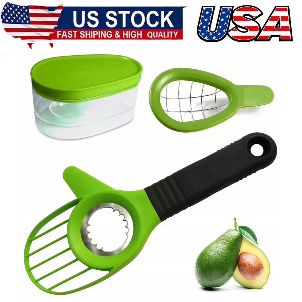 3Pcs Set Avocado Slicer,Knife,Peeler,Pitter,Cuber,Dicer,Keeper For ...