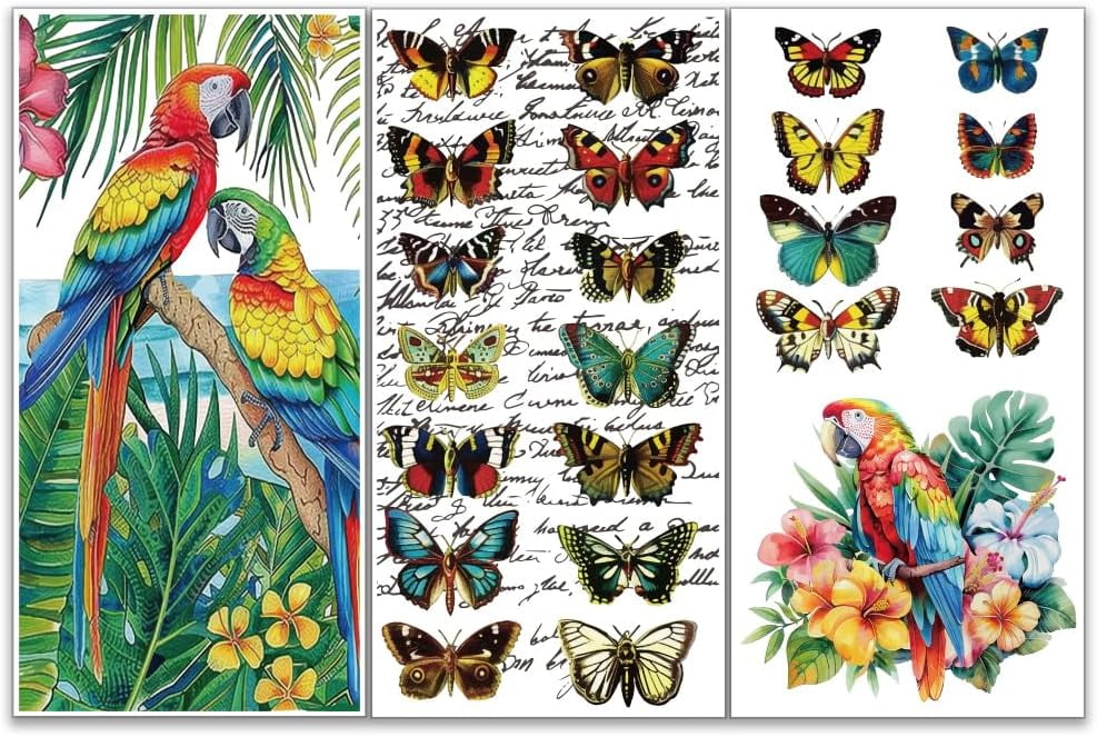 3Pcs/Set Butterfly Rub on Transfers for Crafts and Furniture 6x12 Inch ...