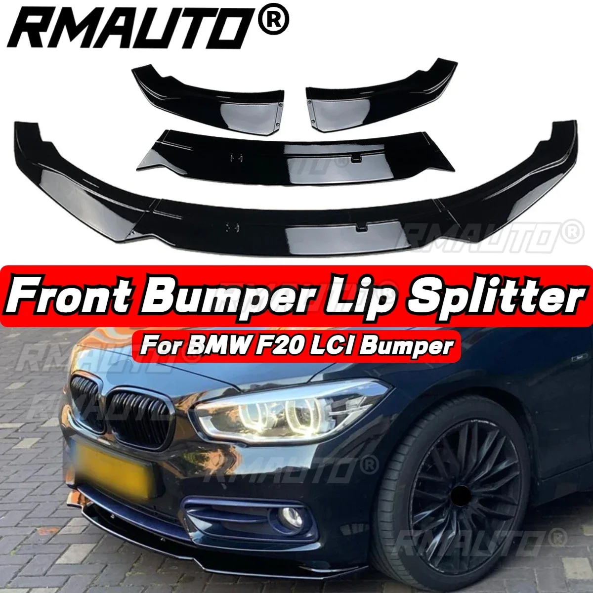 3Pcs/Set Carbon Fiber F20 Front Bumper Lip Splitter Spoiler Diffuser ...