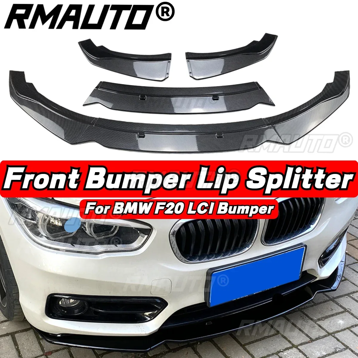 3Pcs/Set Carbon Fiber F20 Front Bumper Lip Splitter Spoiler Diffuser ...