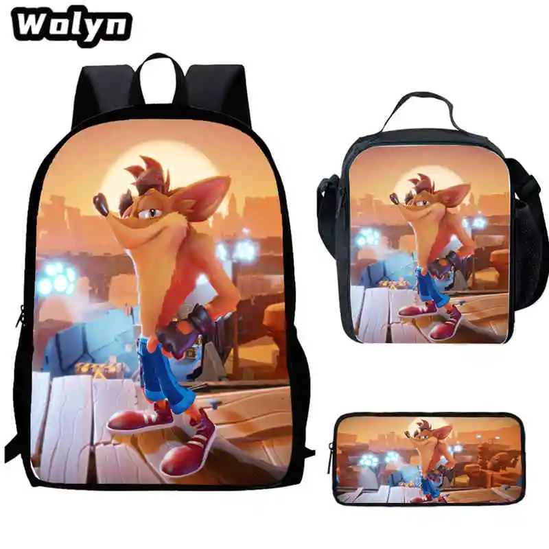 SALQGBUW Crash Bandicoot backpack outdoor bag 3 in 1 bookbag shoulder ...