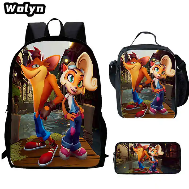 SALQGBUW Crash Bandicoot backpack outdoor bag 3 in 1 bookbag shoulder ...