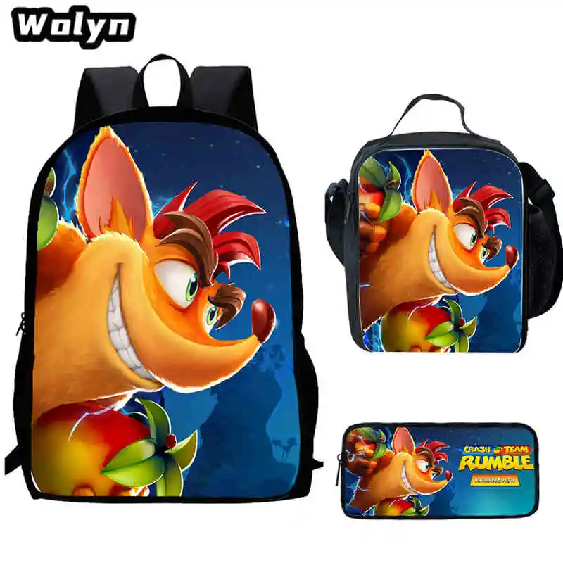 SALQGBUW Crash Bandicoot backpack outdoor bag 3 in 1 bookbag shoulder ...