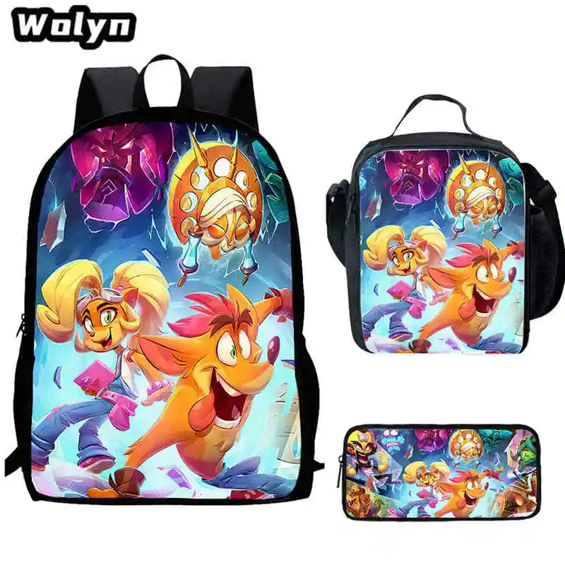 SALQGBUW Crash Bandicoot backpack outdoor bag 3 in 1 bookbag shoulder ...