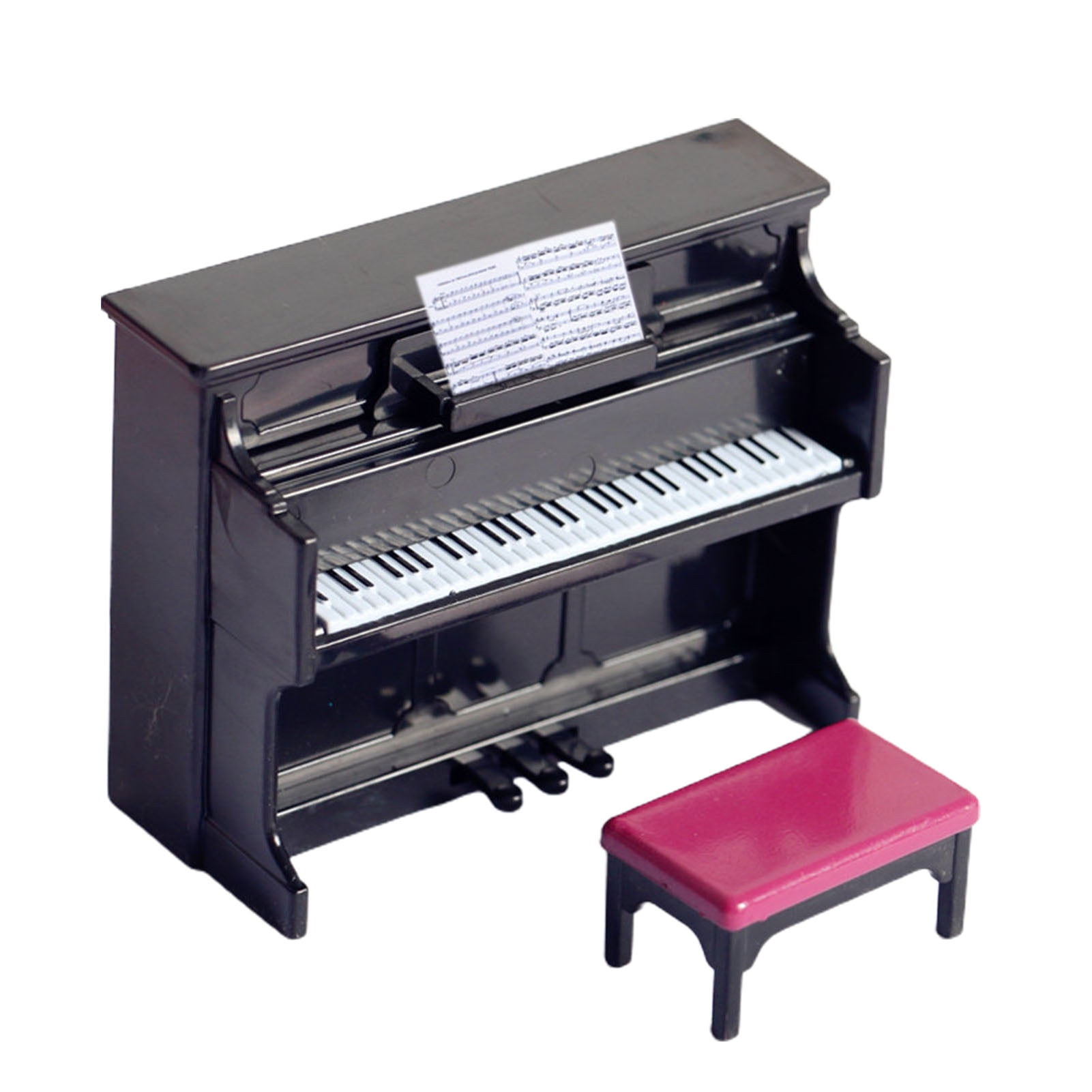 3Pcs/Set Creative Mini Grand Piano Miniature Piano with Stool DIY ...