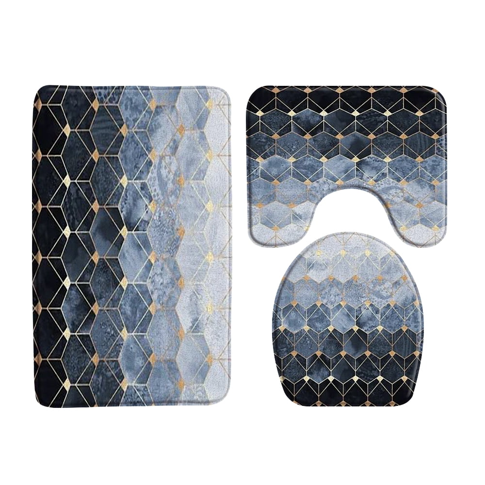 3Pcs Set Europe modern Marble Geometric Pattern Entry Doormats Bathroom ...