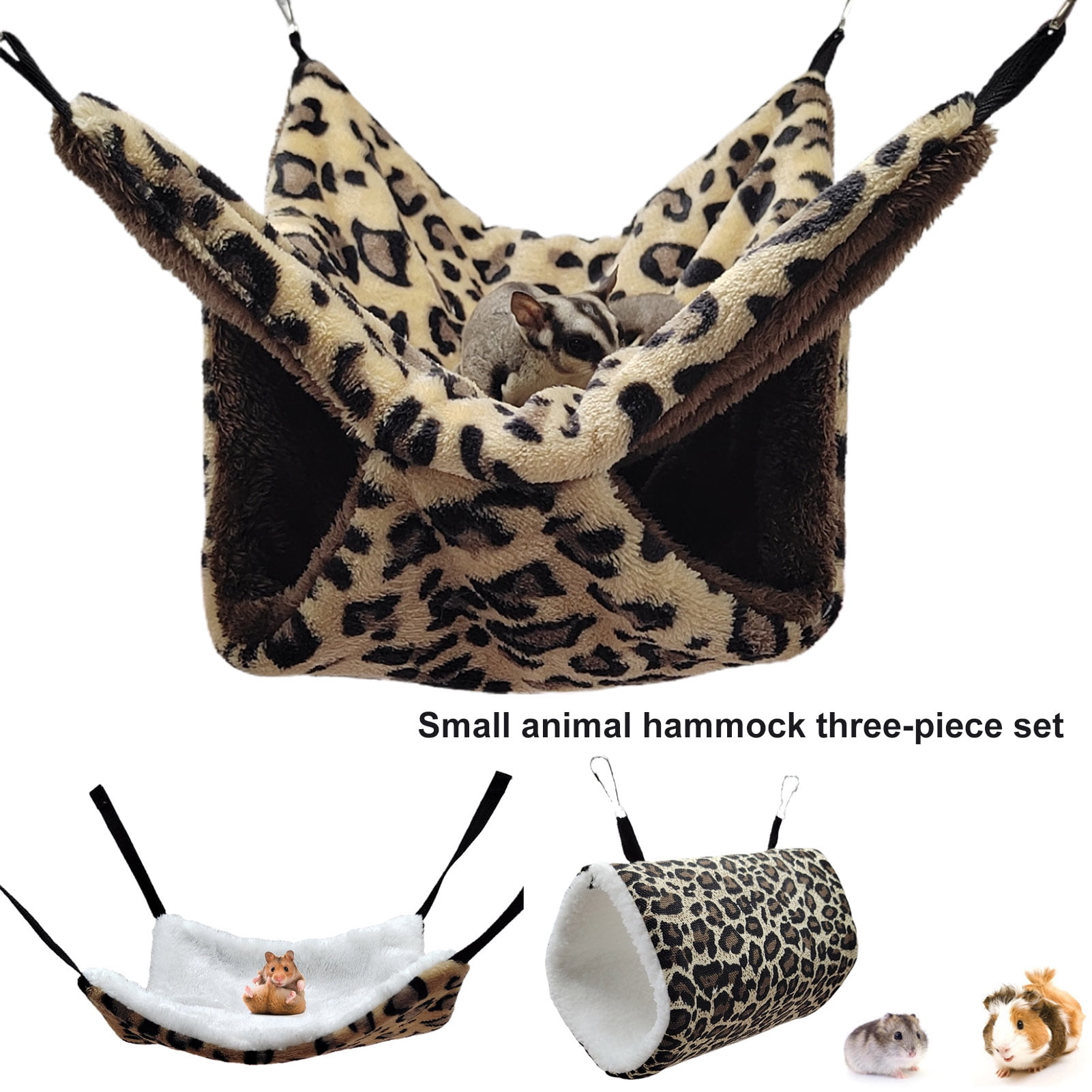 3Pcs/Set Hamster Hammock Leopard Print Multi-purpose Good Air ...